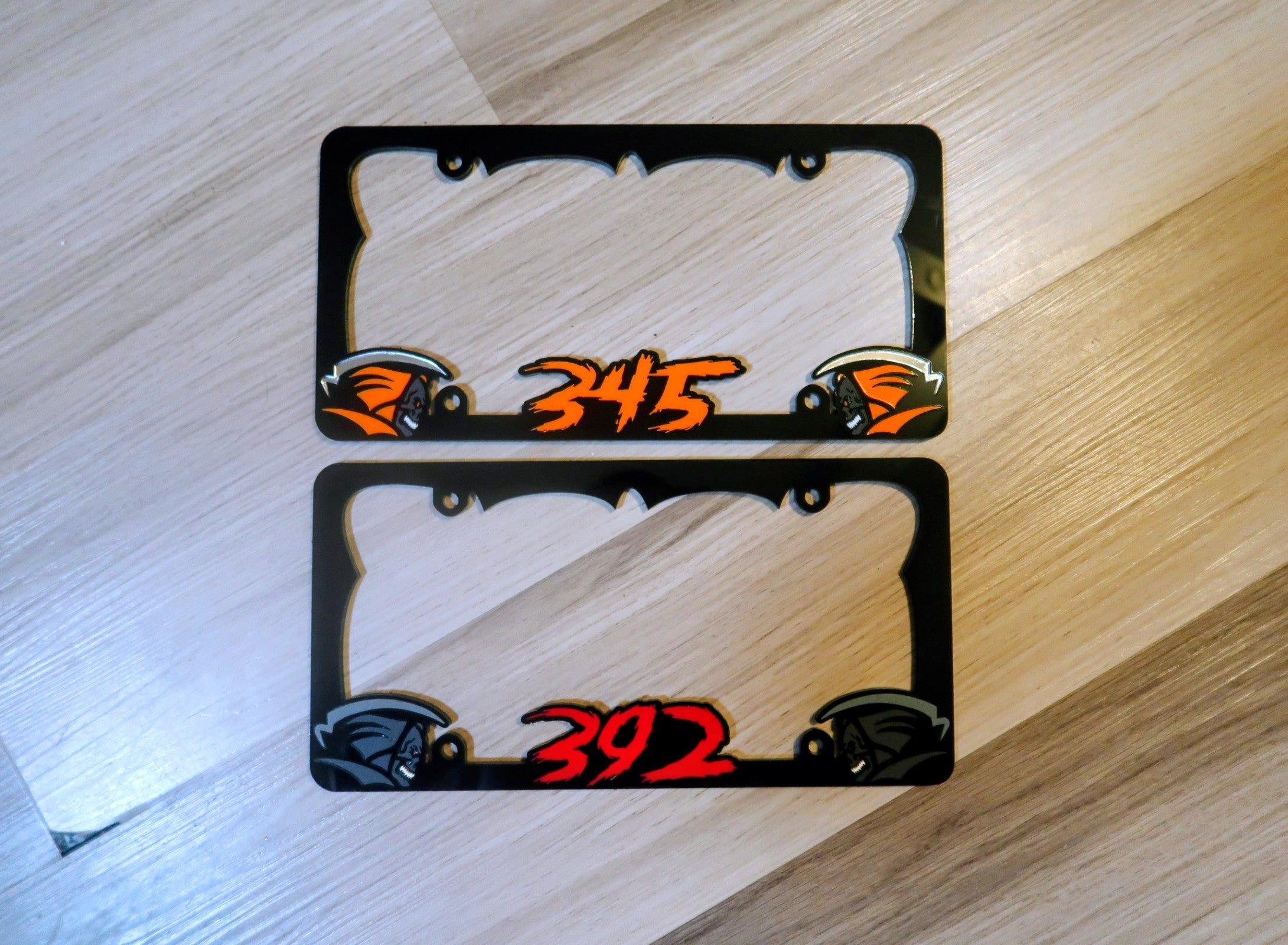 Grim Reaper custom license plate frame. – Your Custom Badge